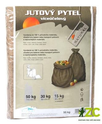 Jutový pytel VELKÝ 50 kg (60x110 cm) - Zahradní centrum "Strakovo" s.r.o.